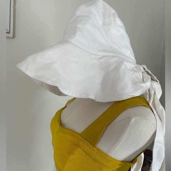 None | Accessories | 0 Linen Cream White Sun Hat Bucket Hat Natural ...